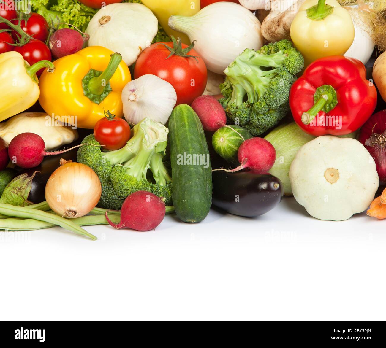 Group of fresh vegetables isolated on white Stock Photo - Alamy