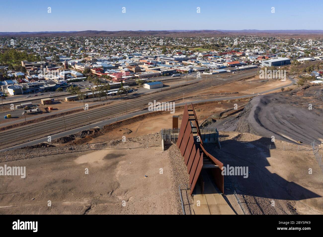 Broken Hill Australia December 2nd 2019 : Aerial view of the miners ...