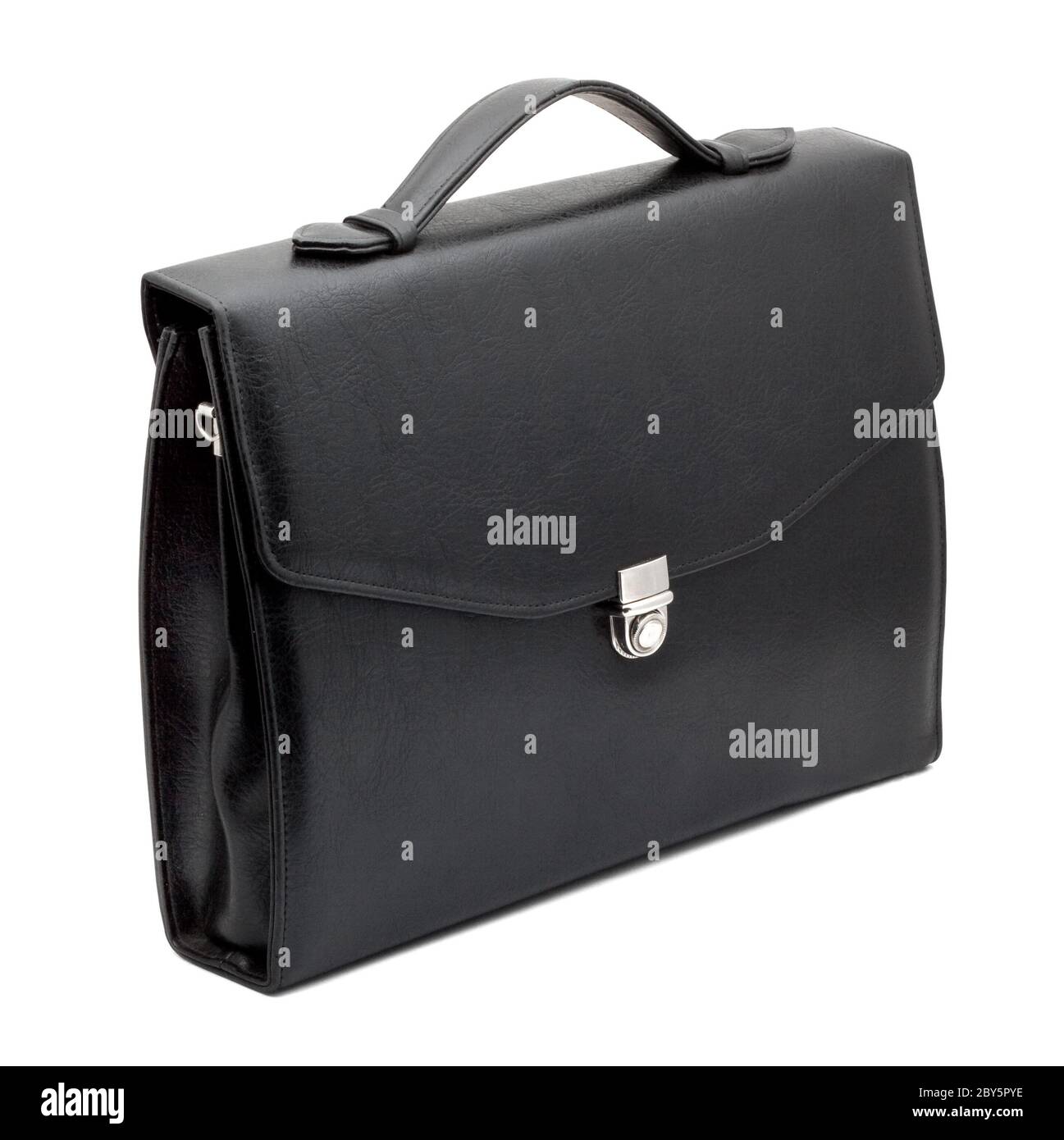 Closed black briefcase isolated on white background Stock Photo - Alamy