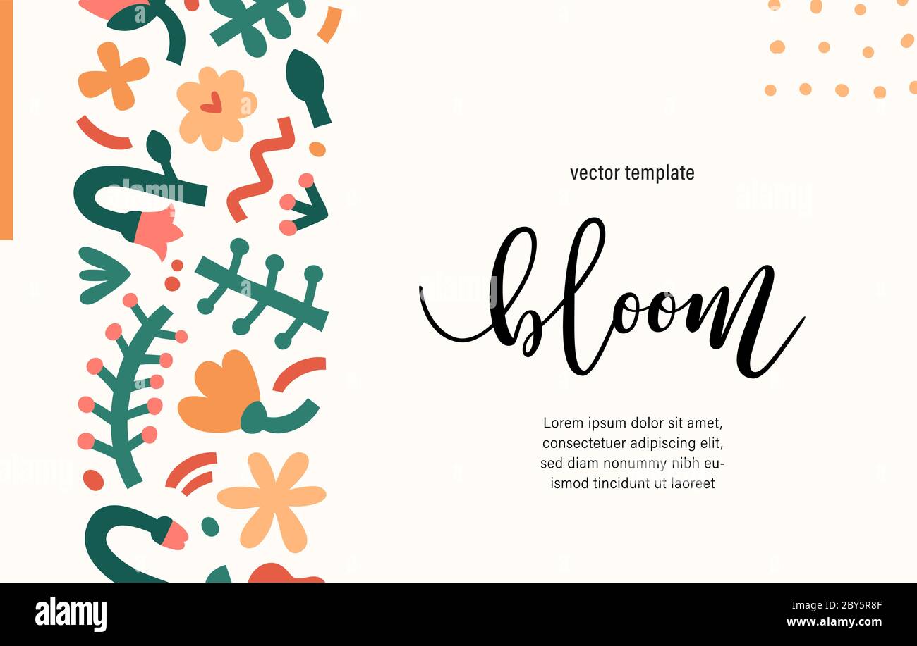 Contemporary floral template presentation cover or card, abstract ...