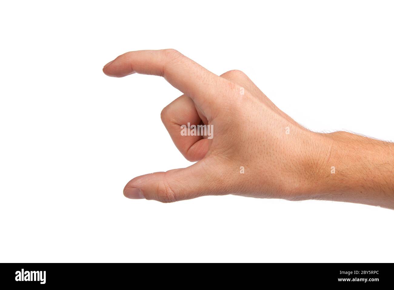 Male hand reaching for something on white Stock Photo - Alamy