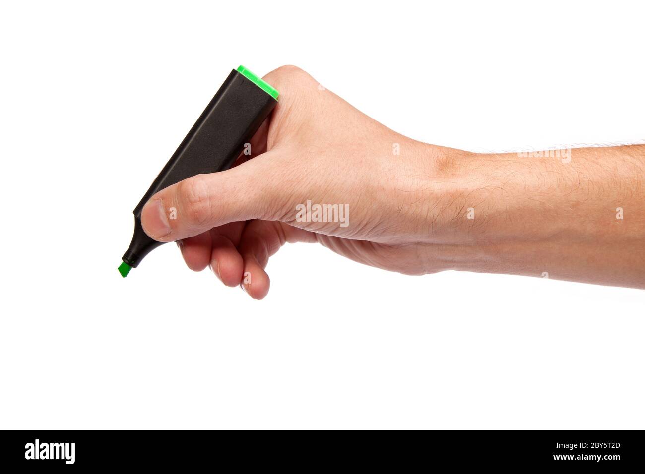 Hand with a marker drawing isolated Stock Photo - Alamy
