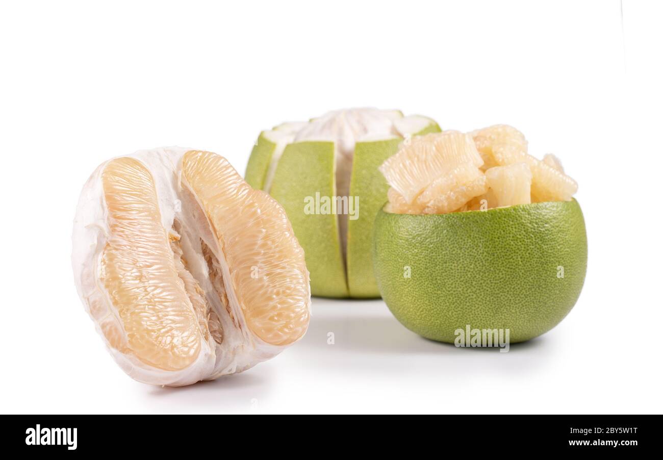 Fresh pomelo, pummelo, grapefruit, shaddock isolated on white ...