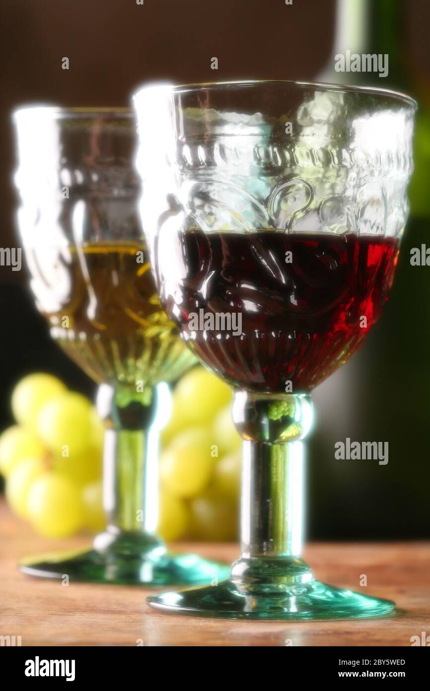 Romantic Still-life with Two Goblets Stock Photo - Alamy