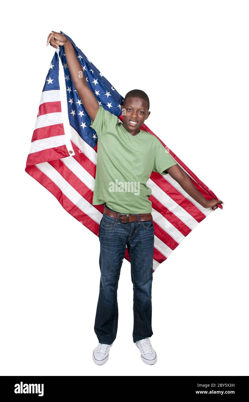 Man with Flag Stock Photo - Alamy