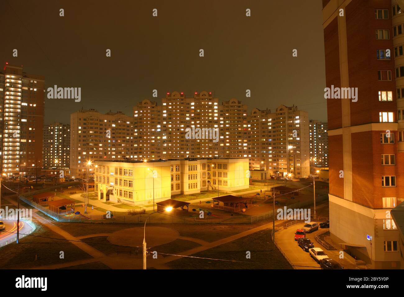 usual moscow courtyard Stock Photo - Alamy
