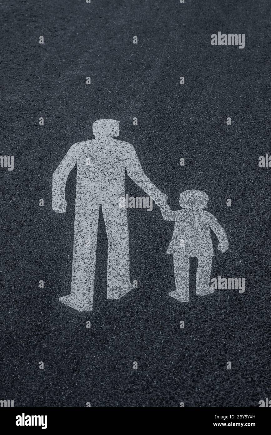 Adult child warning road sign hi-res stock photography and images - Alamy