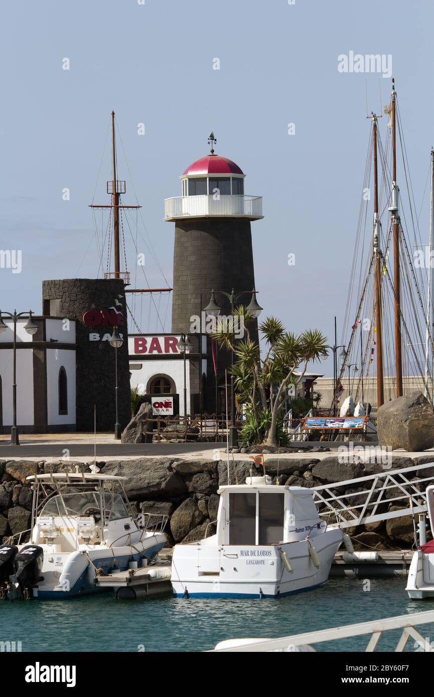 lighthouse of the marina rubicon Stock Photo - Alamy