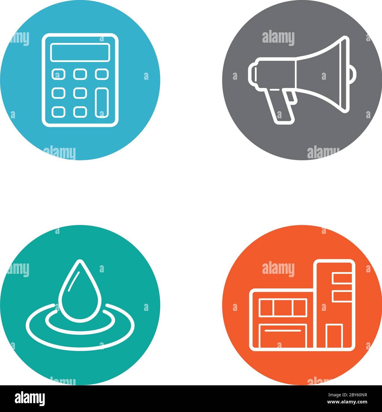 Vector Round Circle Buttons with Icons can be used as Logo or Icon ...