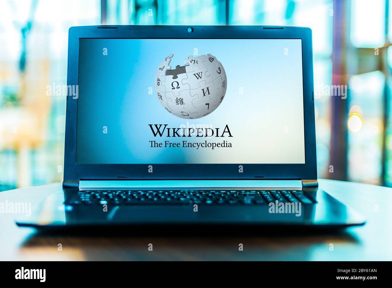 POZNAN, POL - MAR 24, 2020: Laptop computer displaying logo of ...