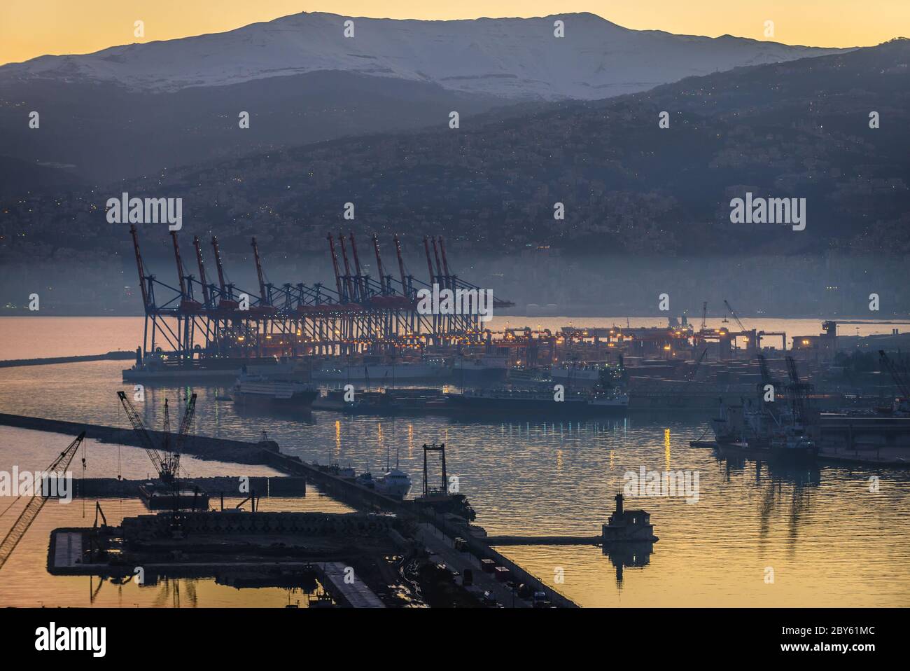 Morning view on the Port of Beirut in Beirut city, Lebanon Stock Photo ...