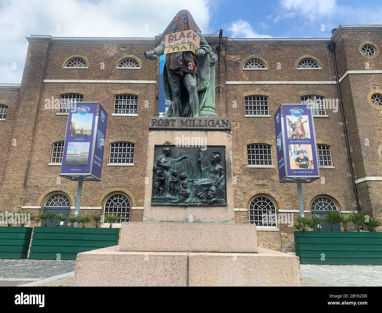 The statue of Robert Milligan, a noted West Indian merchant ...