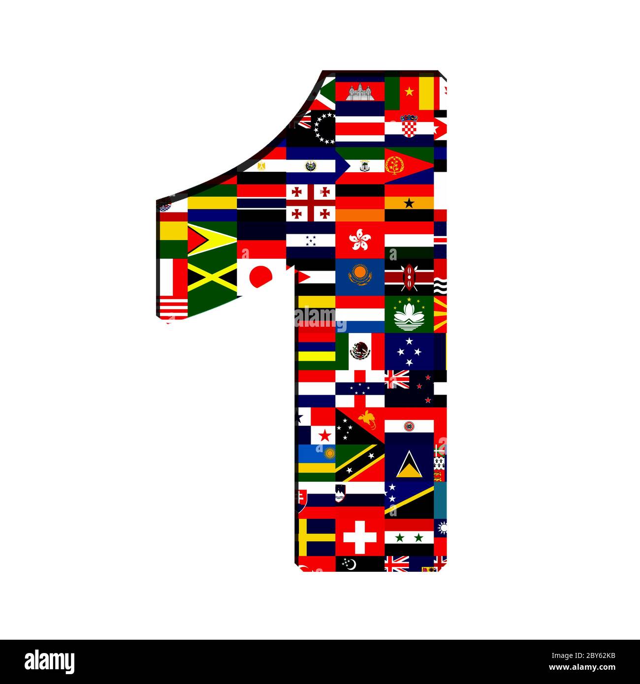 ALL flag collection in number Stock Photo - Alamy