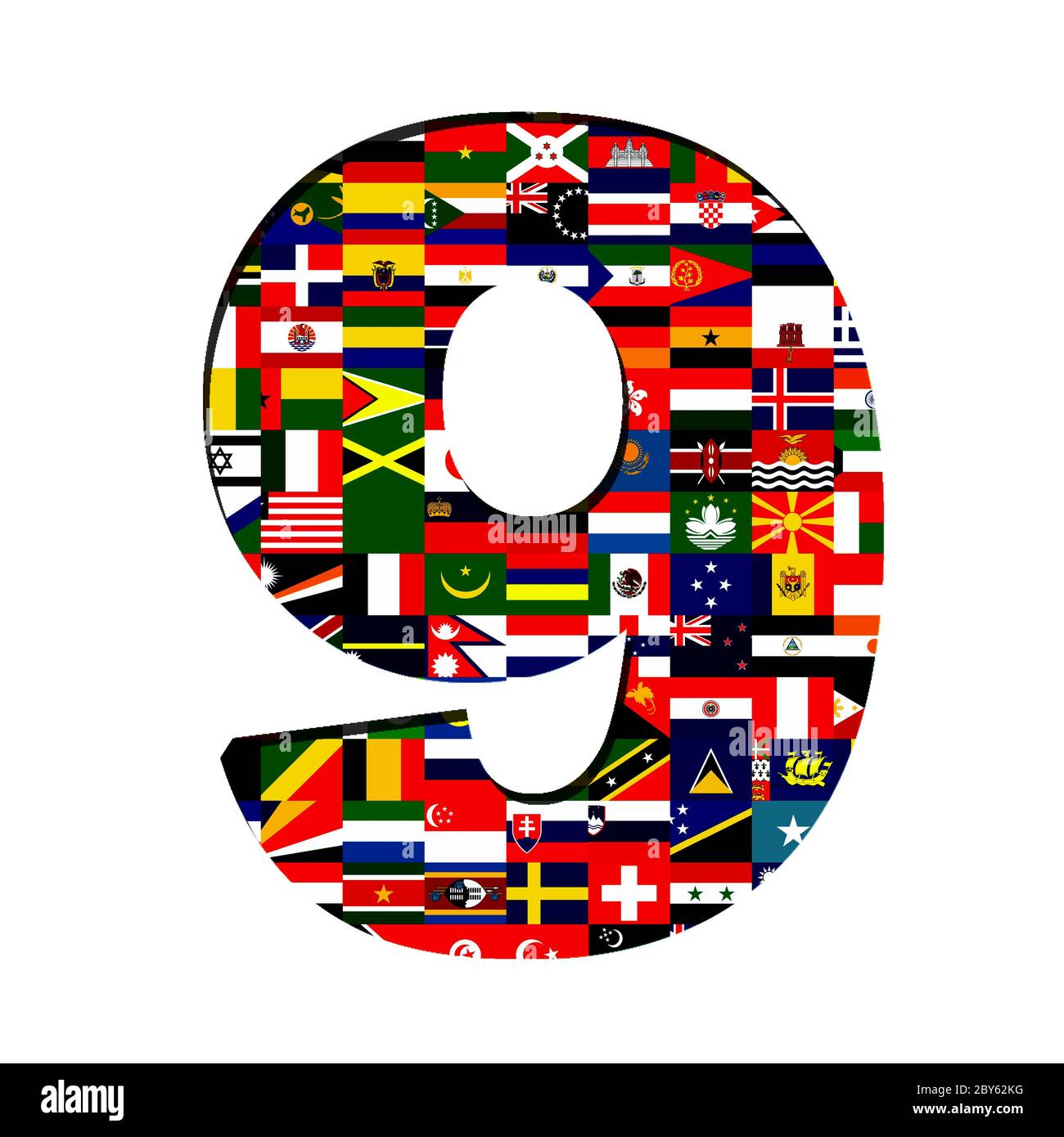 ALL flag collection in number Stock Photo - Alamy