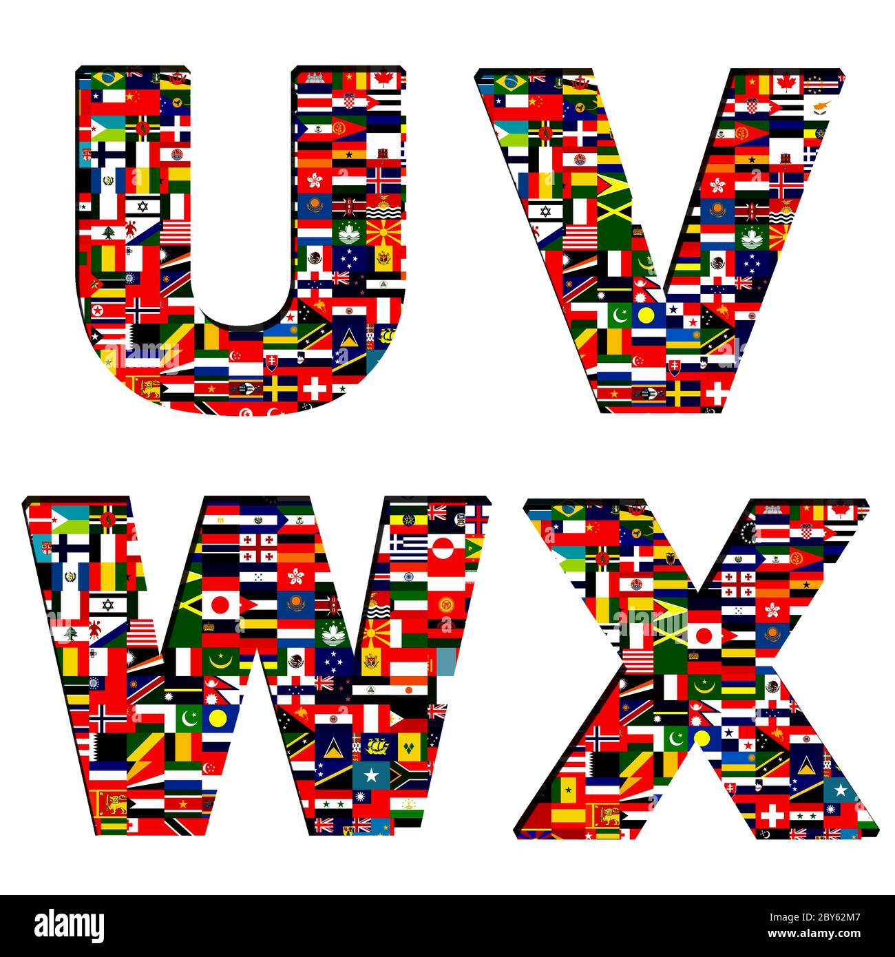 National flags of font Stock Photo - Alamy