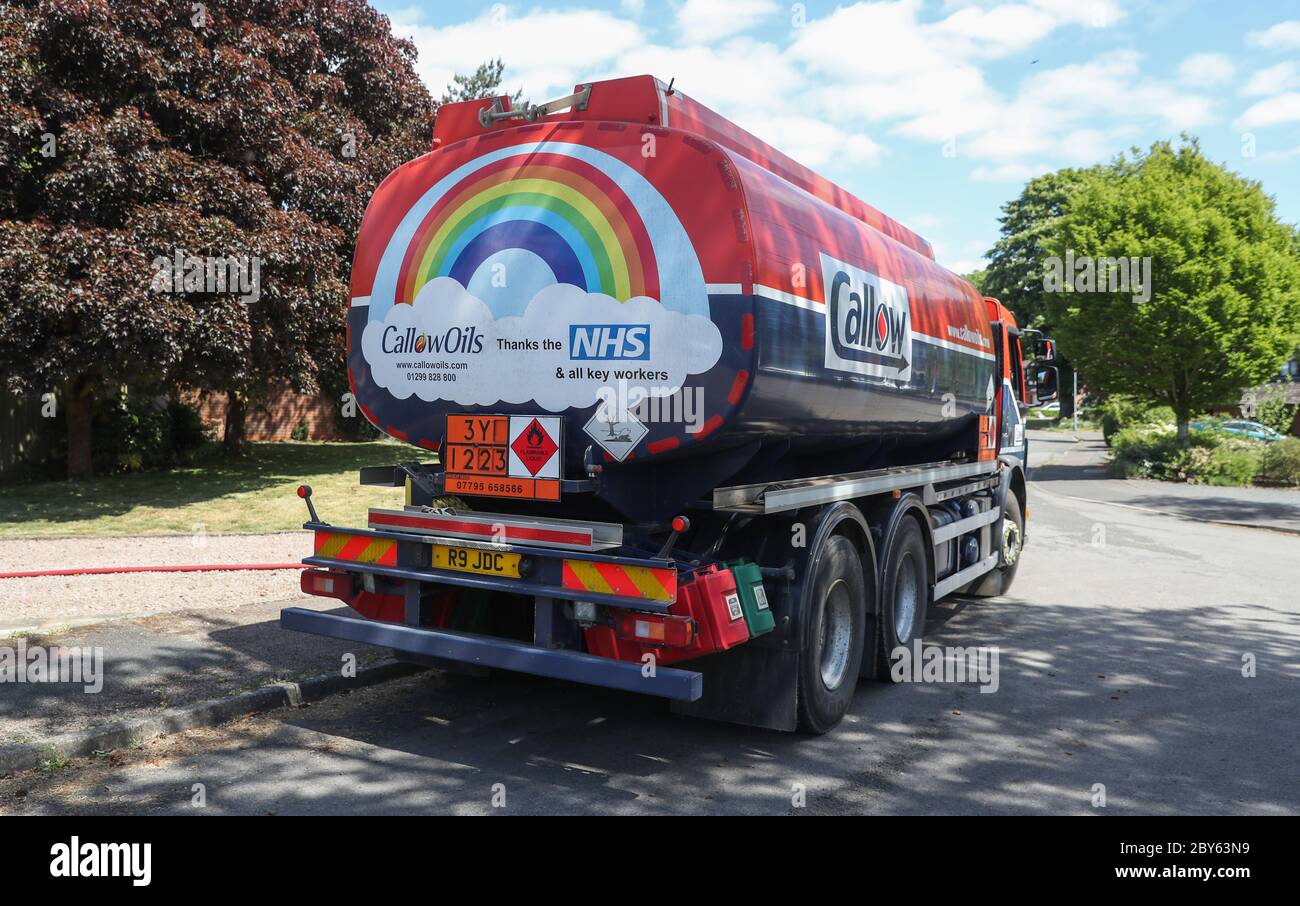 Local oil delivery lorry showing support hi-res stock photography and ...