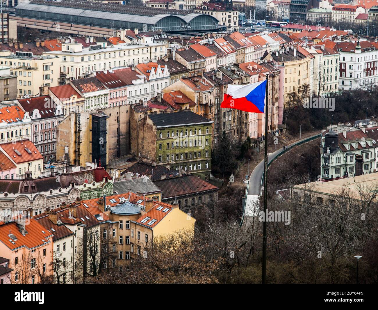 Czech flag in Prague Stock Photo - Alamy
