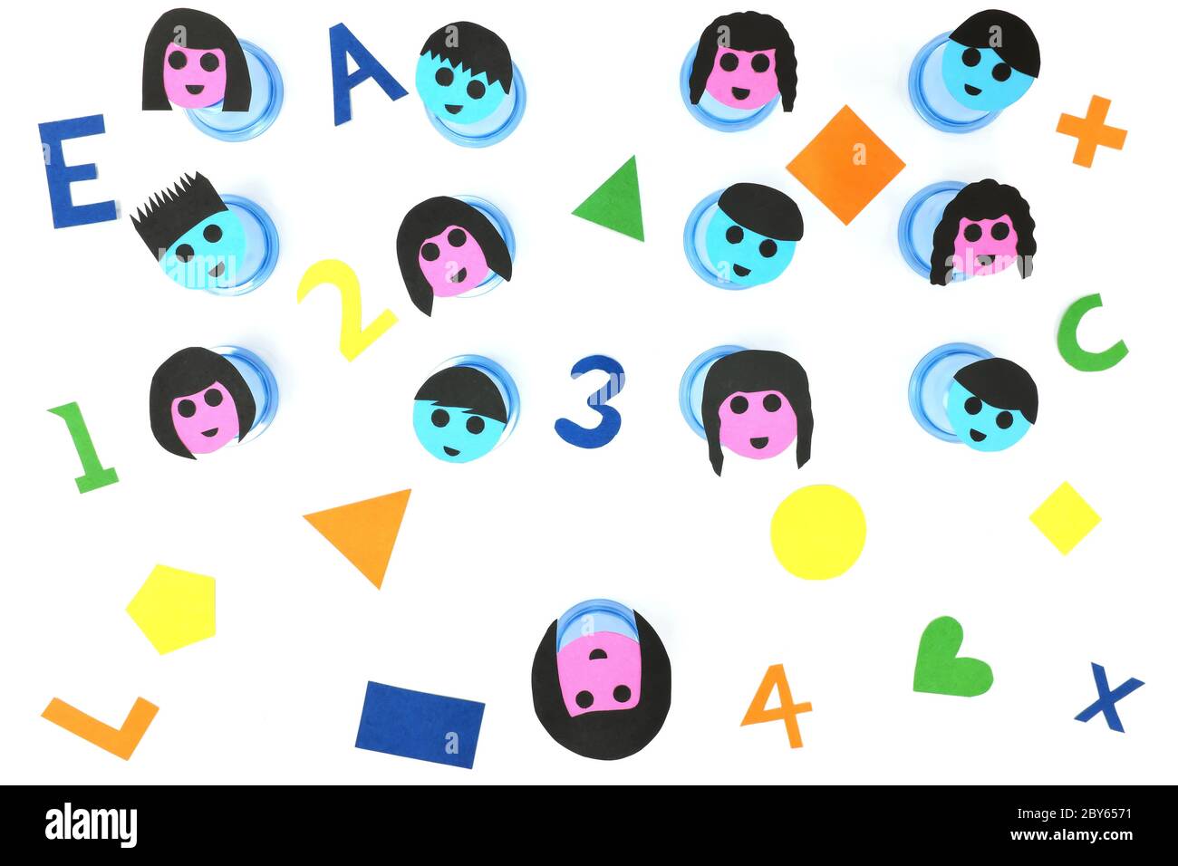 Back to school, physical distancing and new normal concept. Children ...