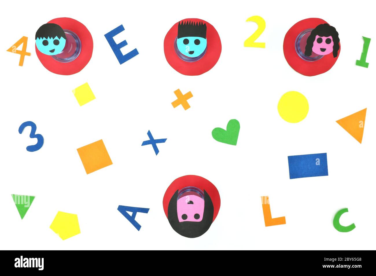 Back to school, physical distancing and new normal concept. Children ...