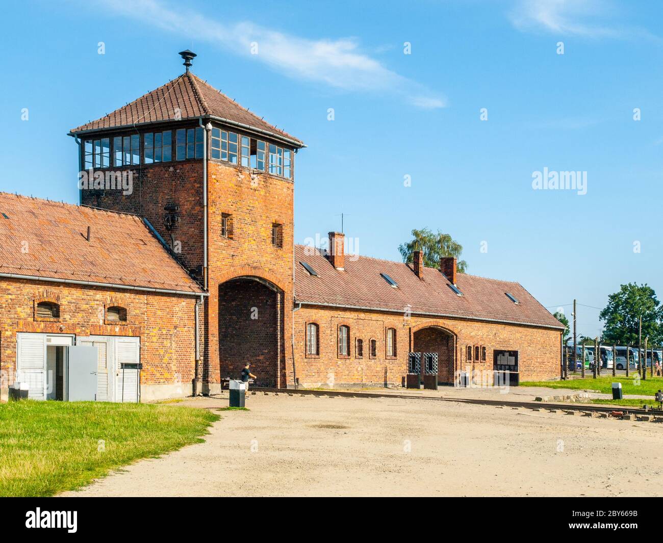 Auschwitz main gate hi-res stock photography and images - Alamy