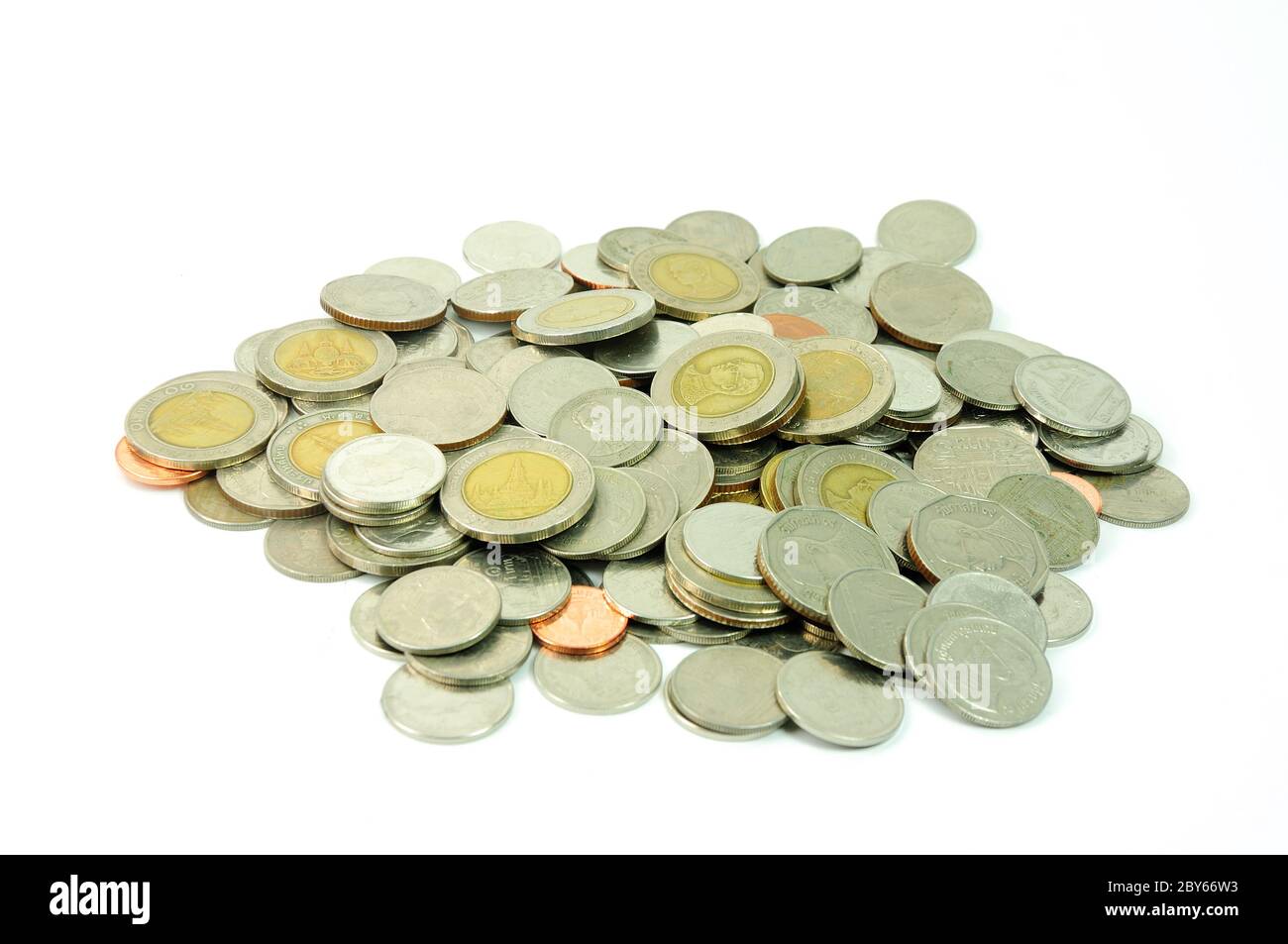Silver coin stack Cut Out Stock Images & Pictures - Alamy