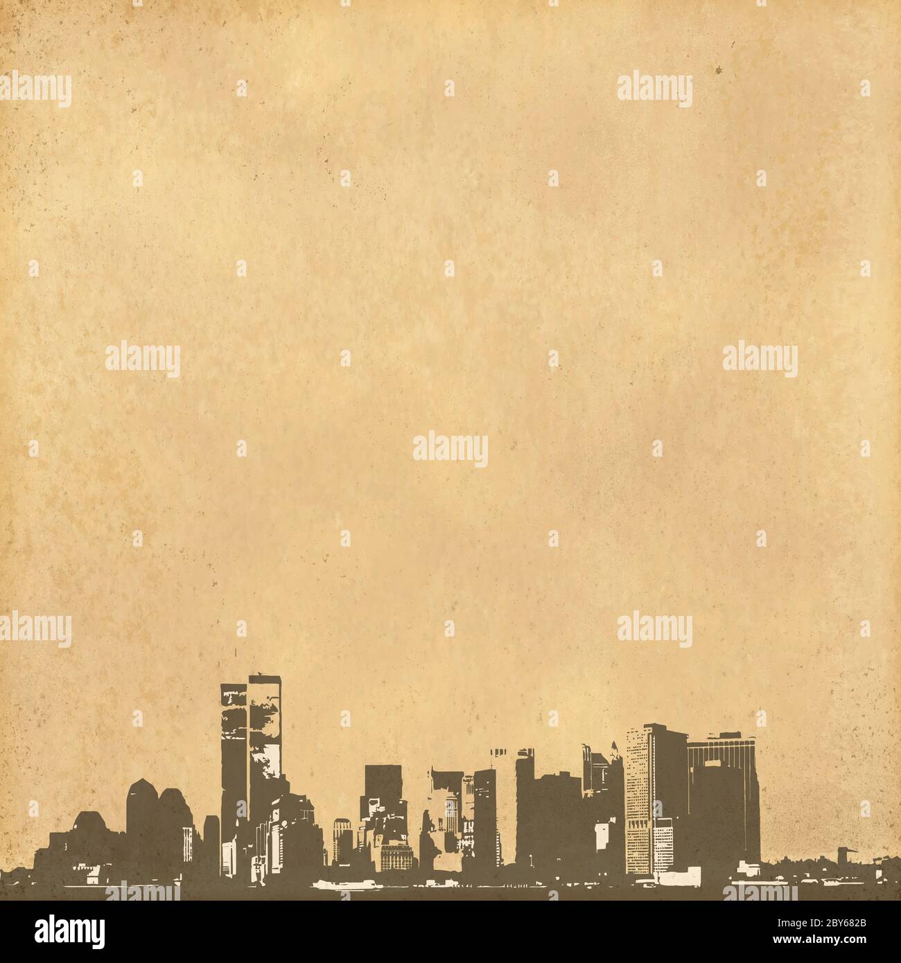 grunge image of cityscape from old paper Stock Photo - Alamy