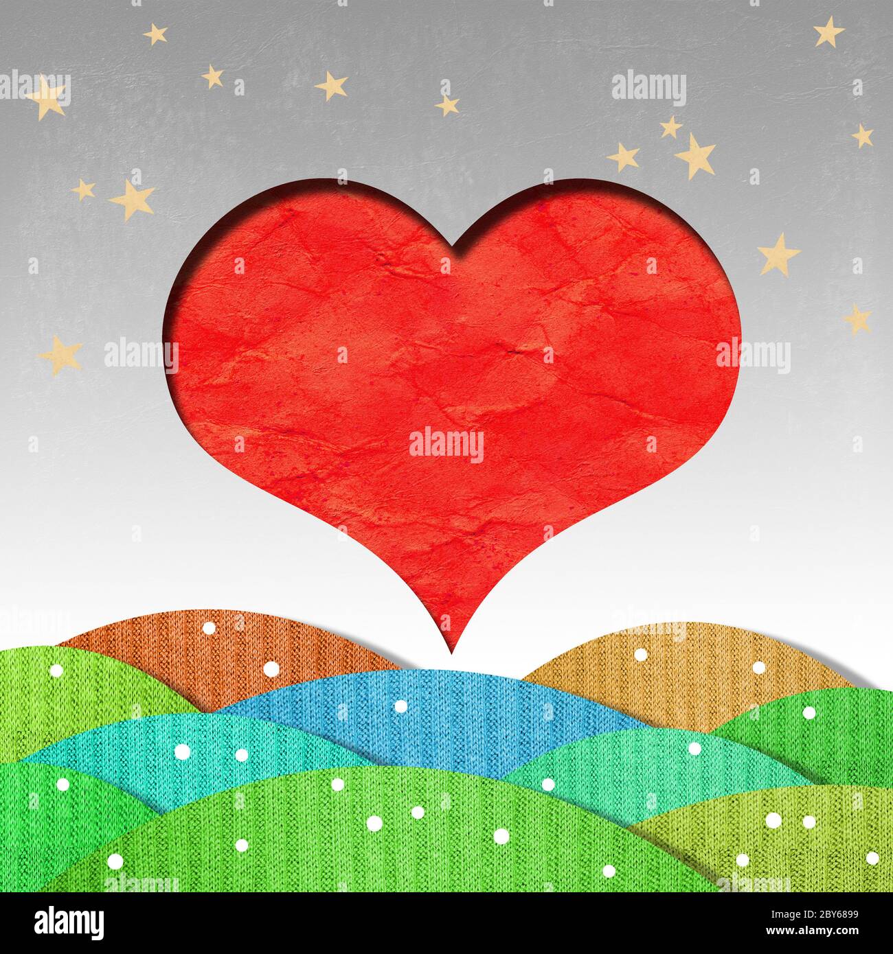 Red heart crumpled paper hi-res stock photography and images - Alamy