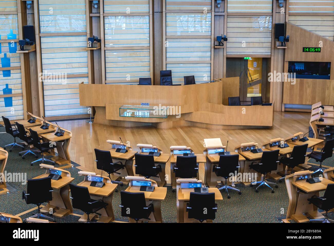 Interior of Scottish Parliament Building in Holyrood area of Edinburgh ...