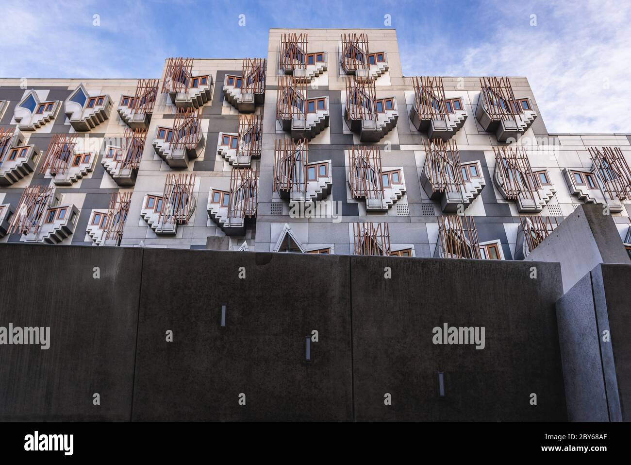 MSP building, part of Scottish Parliament Building in Holyrood area of ...