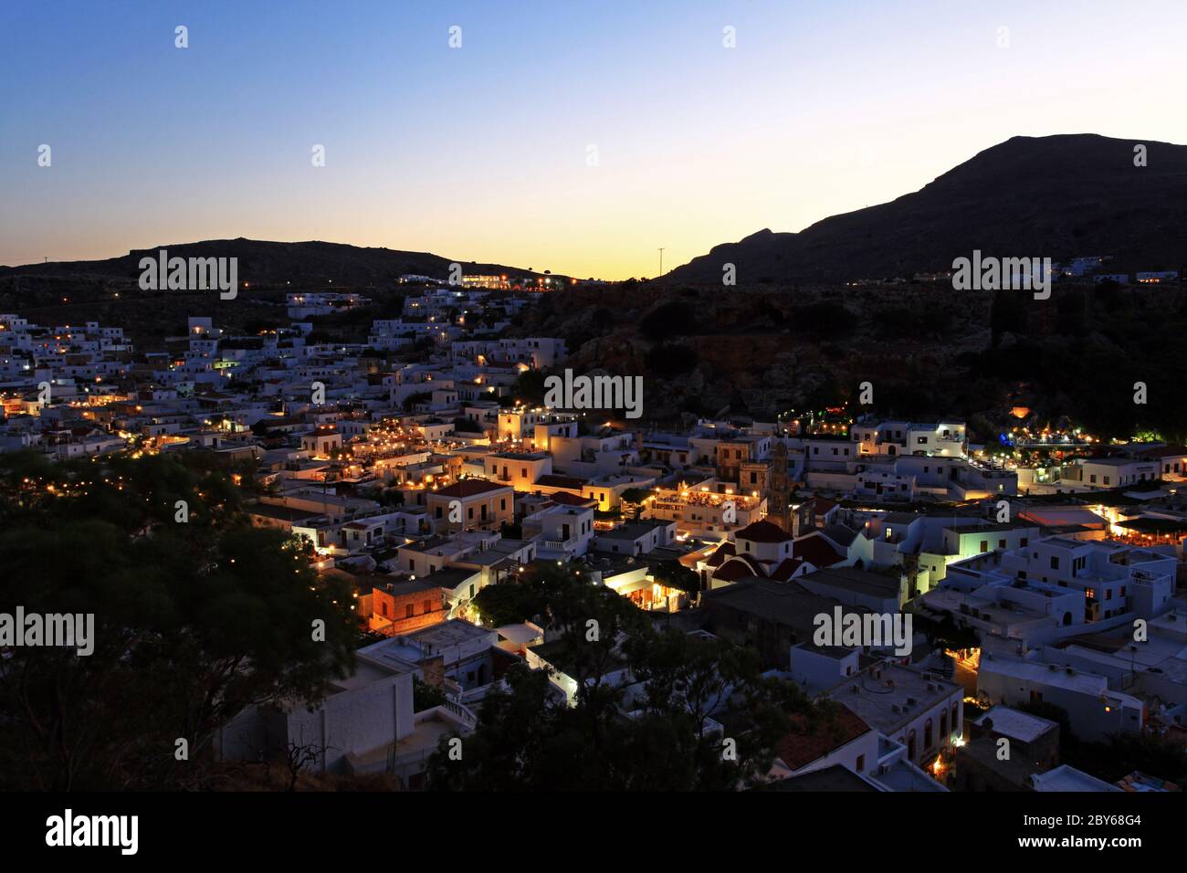Lindos sunset hi-res stock photography and images - Alamy