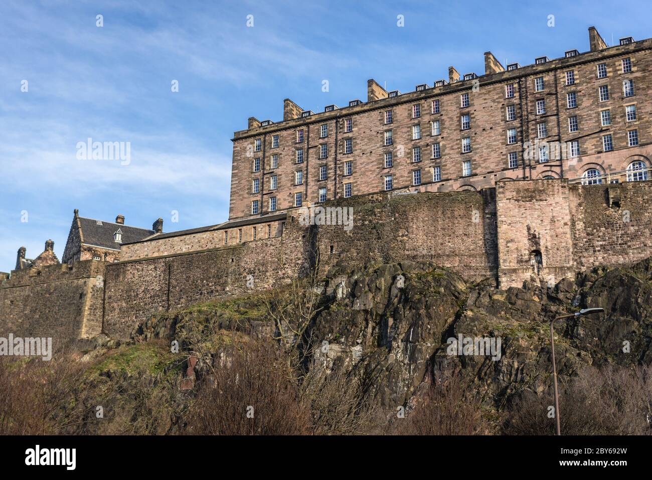 New Barracks building of Edinburgh Castle in Edinburgh, the capital of ...