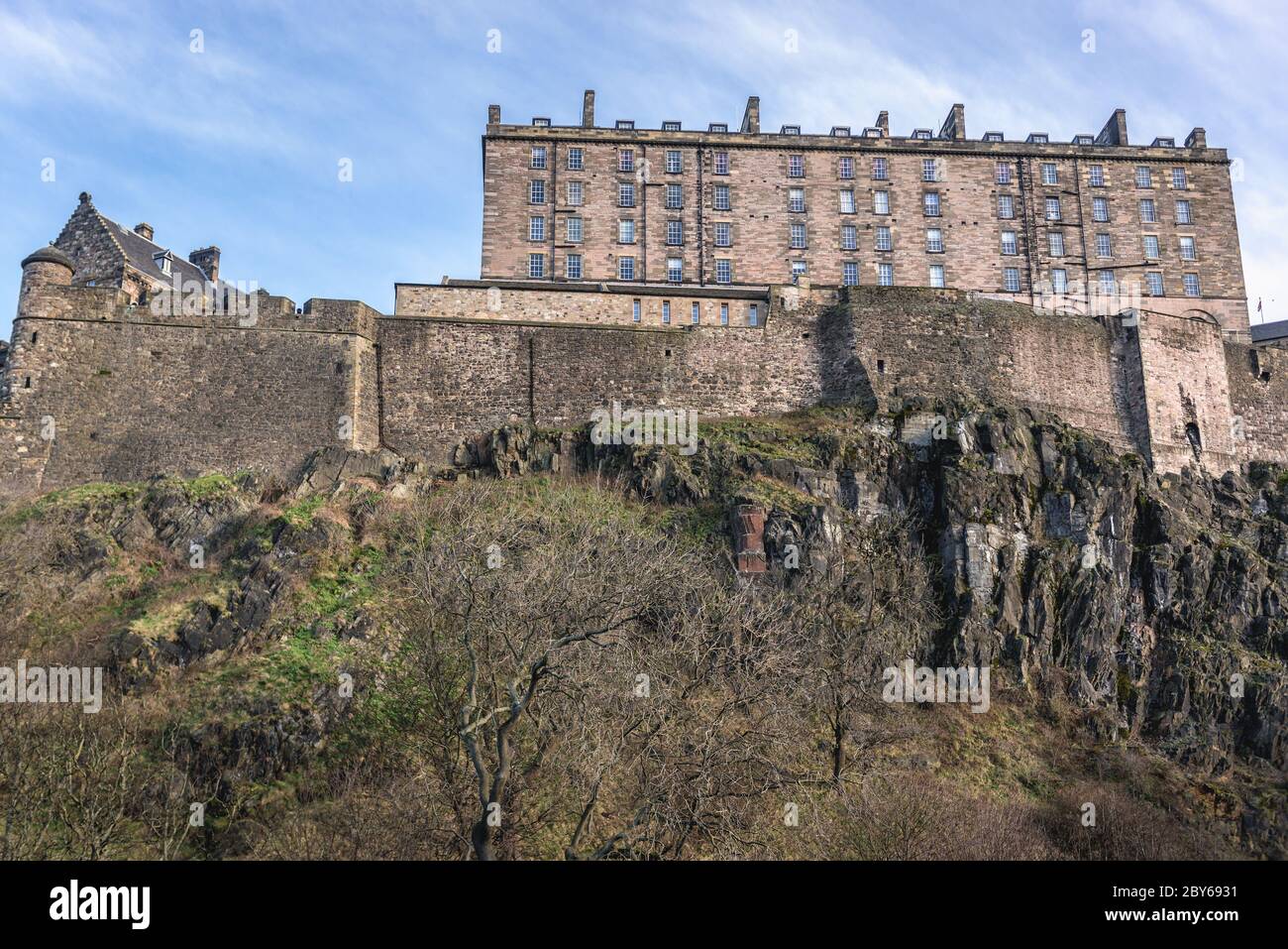 New Barracks building of Edinburgh Castle in Edinburgh, the capital of ...