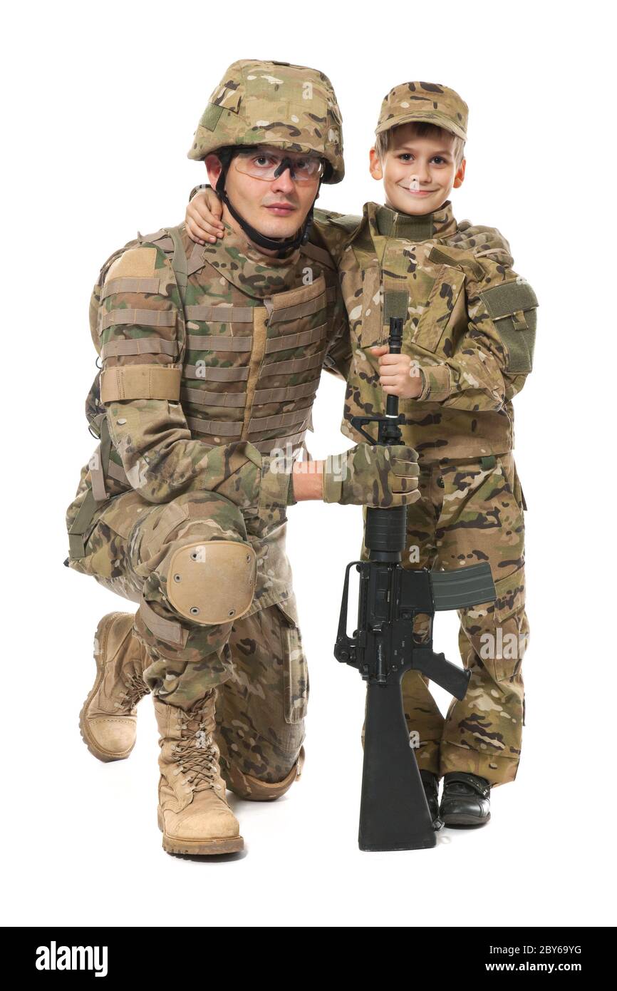 Military Father and Son Stock Photo - Alamy