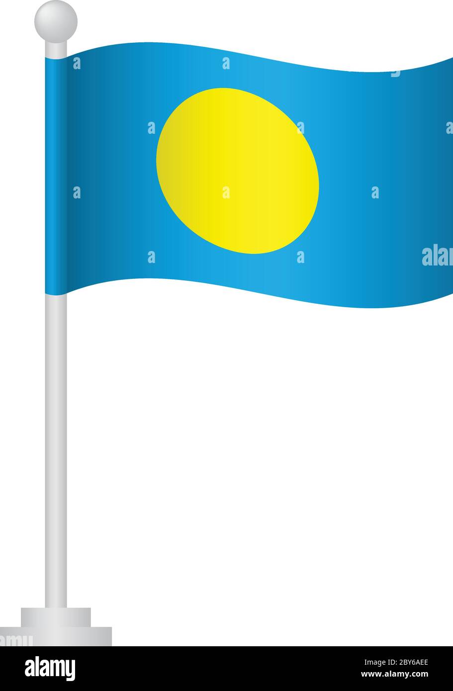 Palau flag. National flag of Palau on pole vector Stock Vector Image & Art - Alamy
