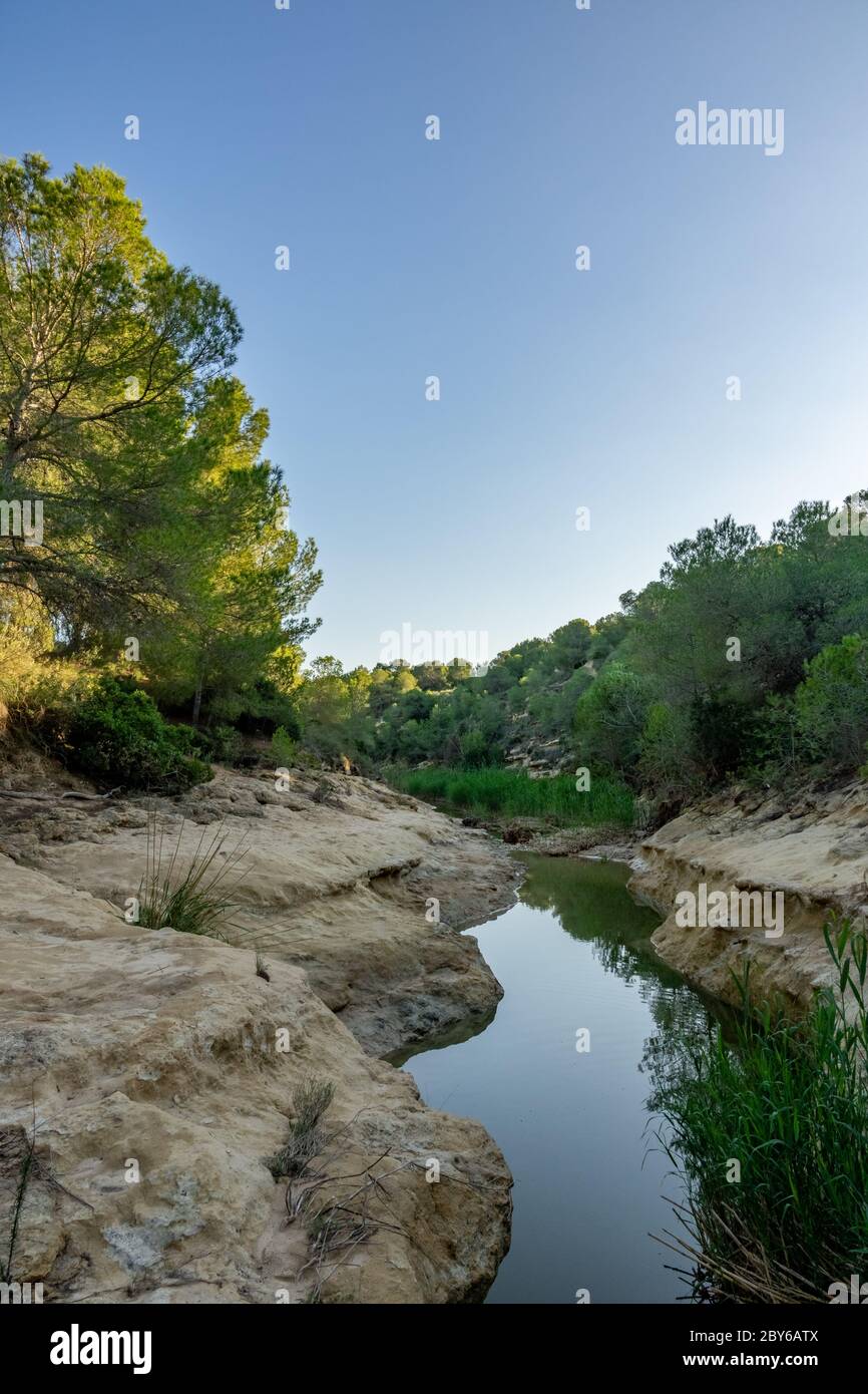 Walking route called Rio Seco that goes along a dry river bed Stock ...
