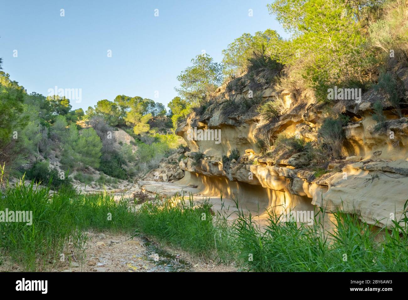 Walking route called Rio Seco that goes along a dry river bed Stock ...
