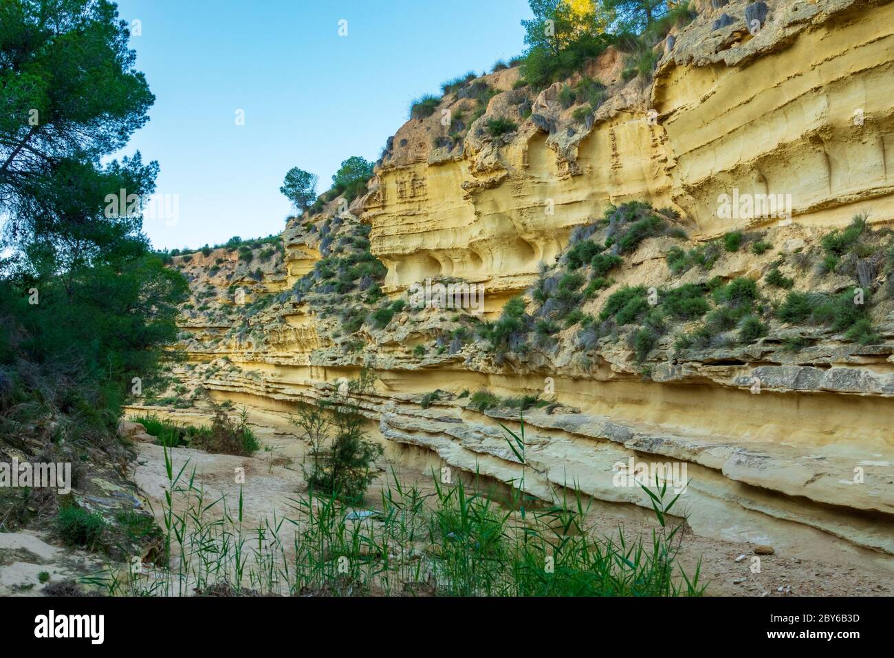 Walking route called Rio Seco that goes along a dry river bed Stock ...