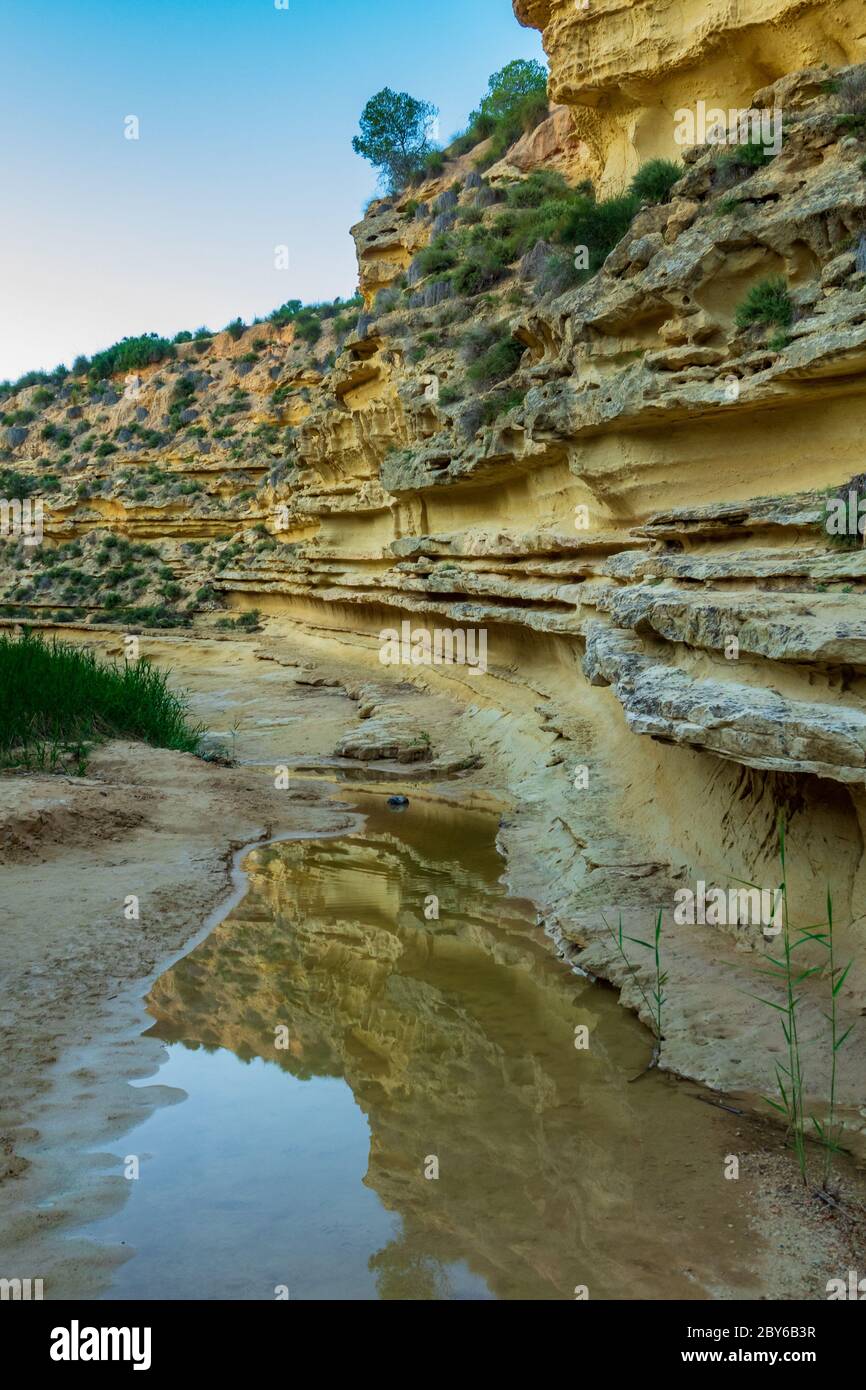 Walking route called Rio Seco that goes along a dry river bed Stock ...