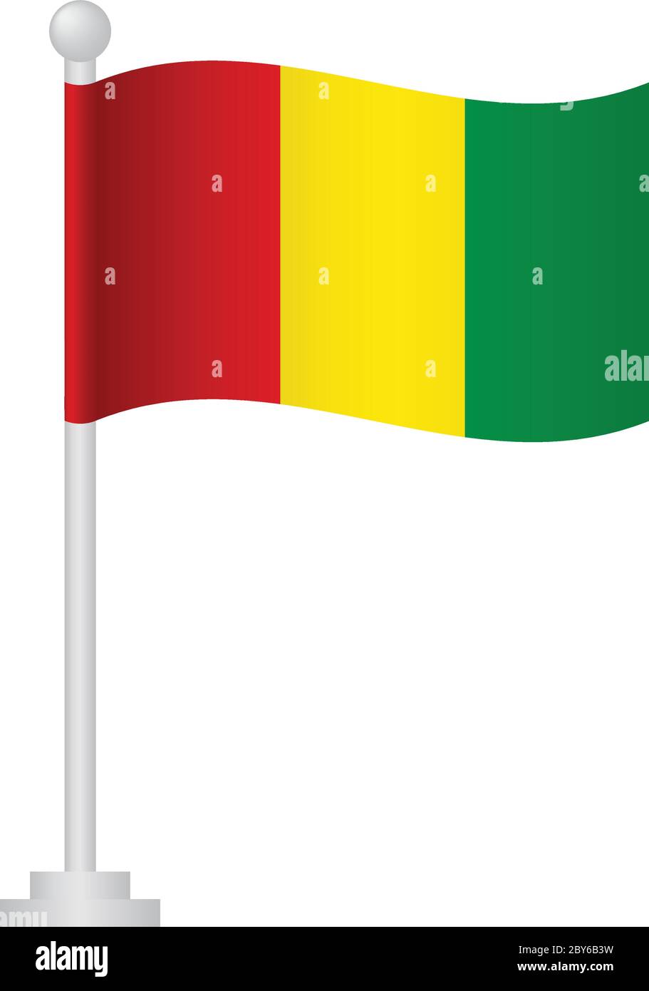 Guinea flag. National flag of Guinea on pole vector Stock Vector Image ...