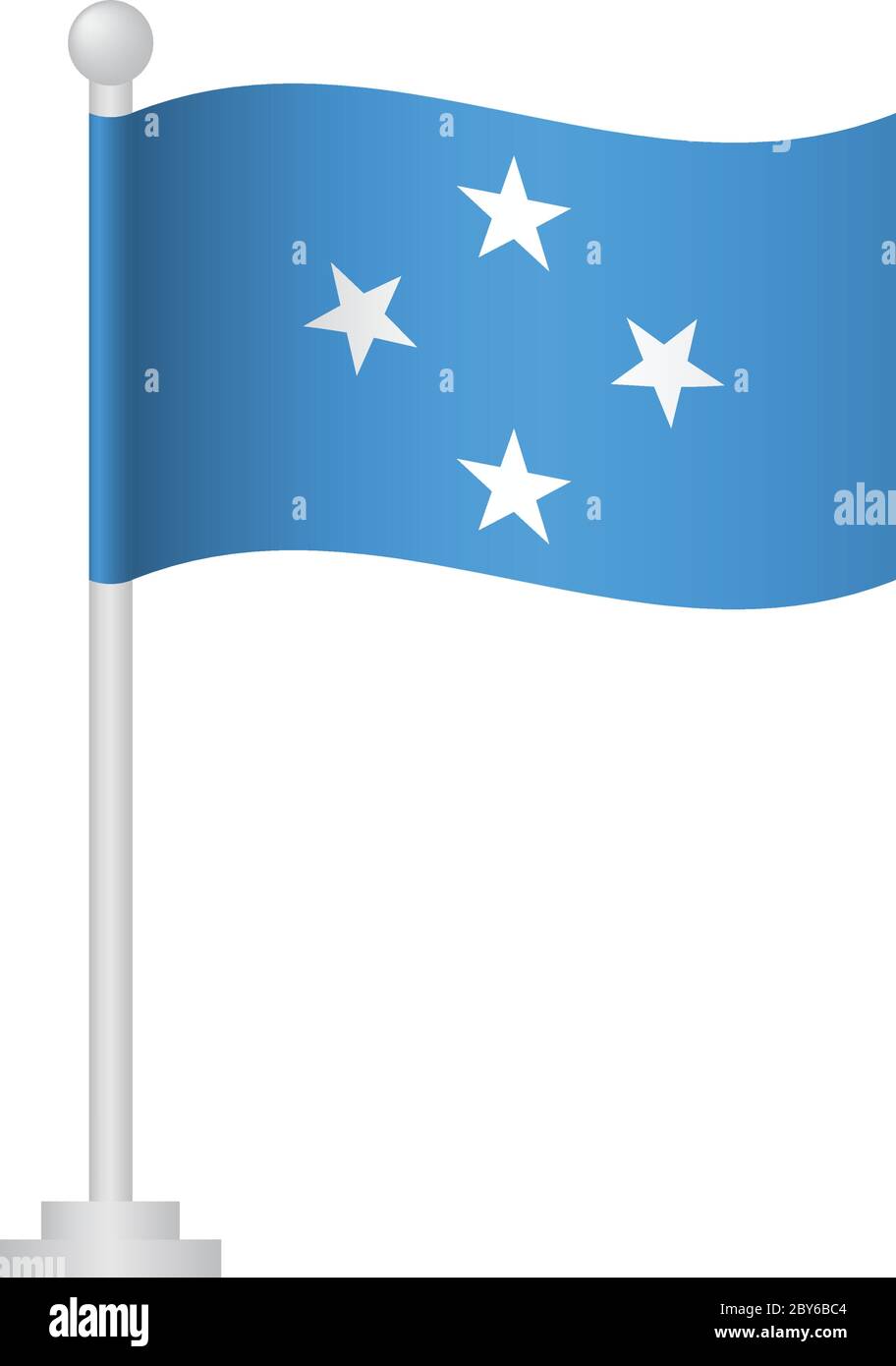 Micronesia flag. National flag of Micronesia on pole vector Stock ...