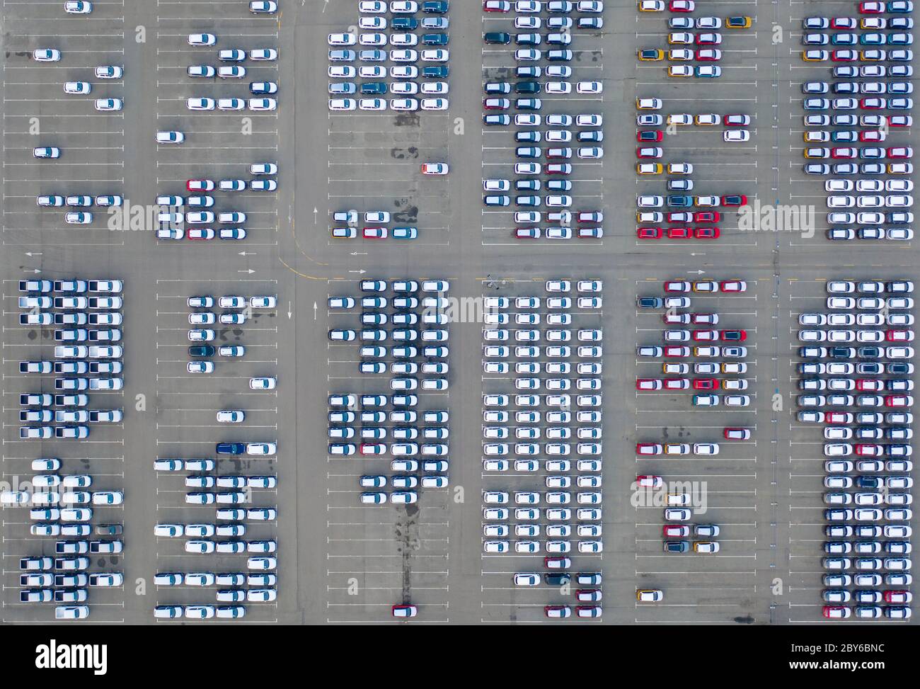 Car Dealer Logistics Center, new cars parked Stock Photo - Alamy
