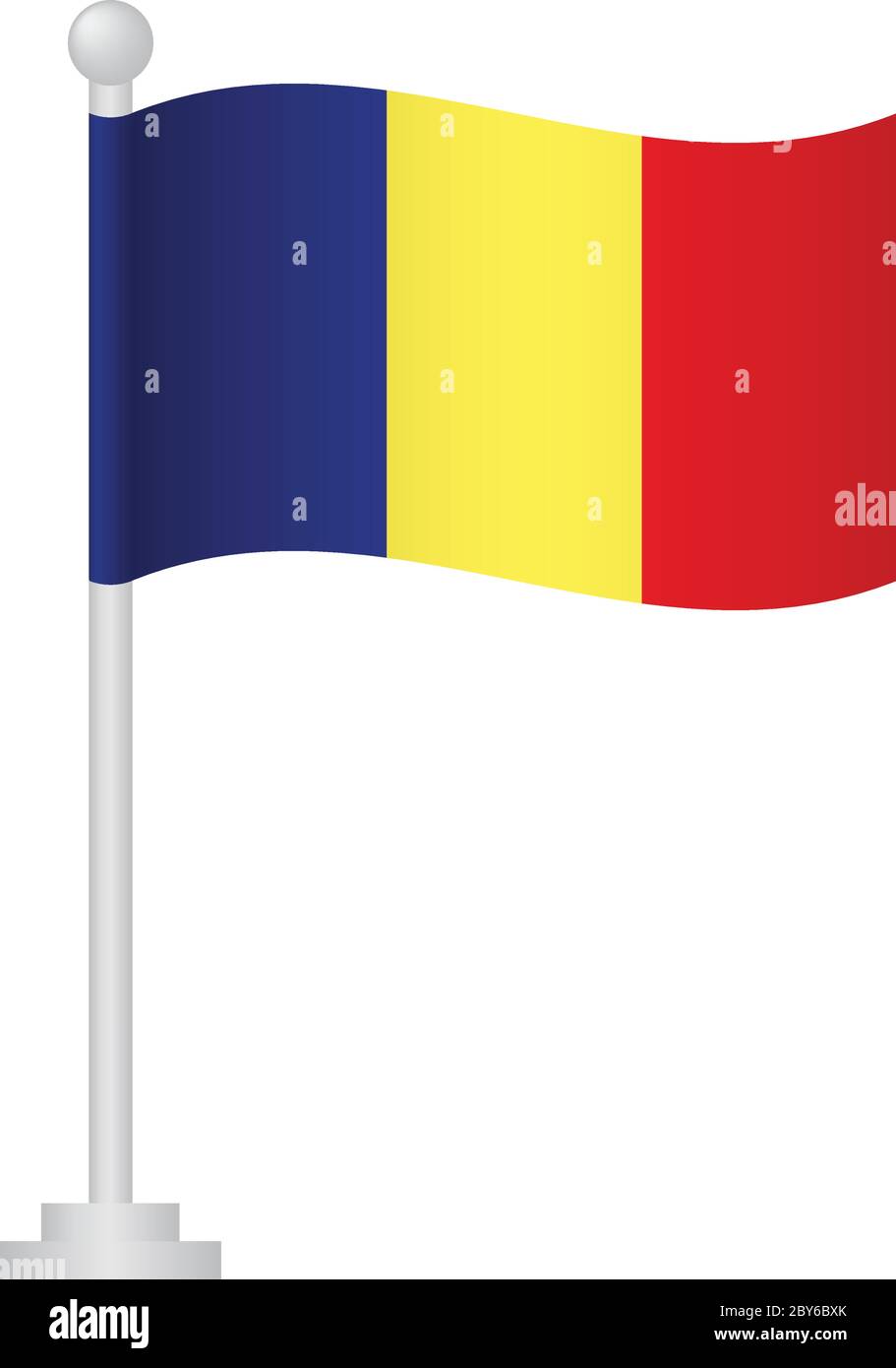 Chad flag. National flag of Chad on pole vector Stock Vector Image ...