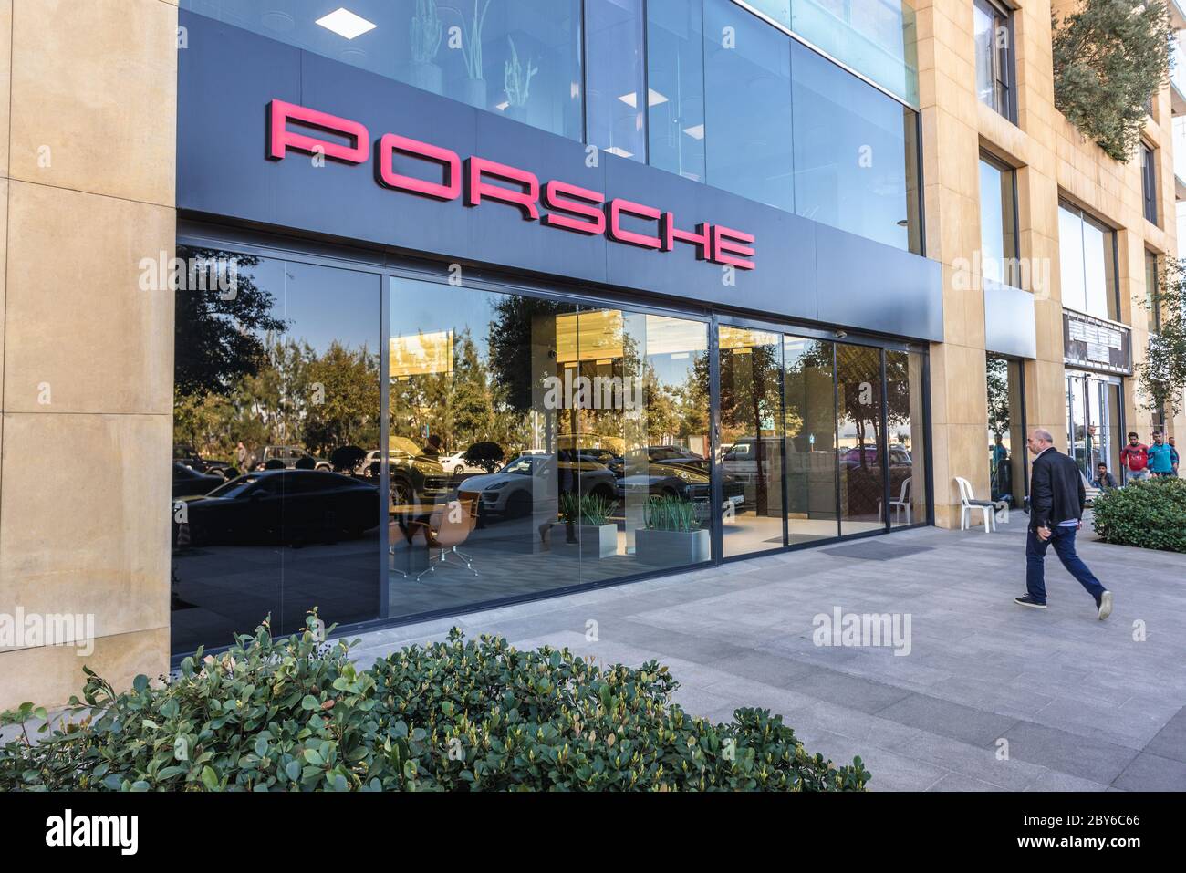 Porsche Centre Lebanon on a Boulevard du Parc in Beirut, Lebanon Stock ...
