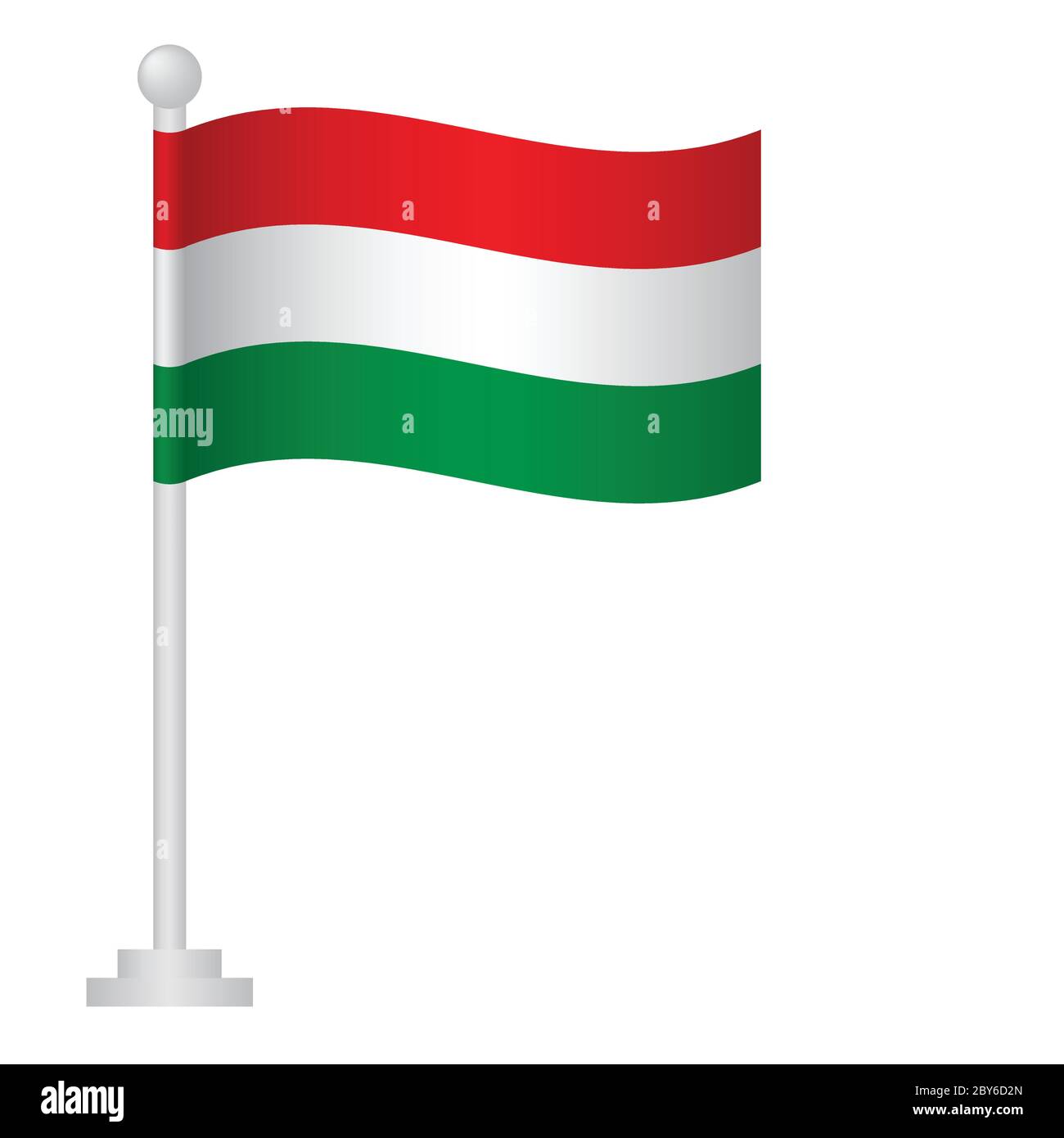 Hungary flag. National flag of Hungary on pole vector Stock Vector ...