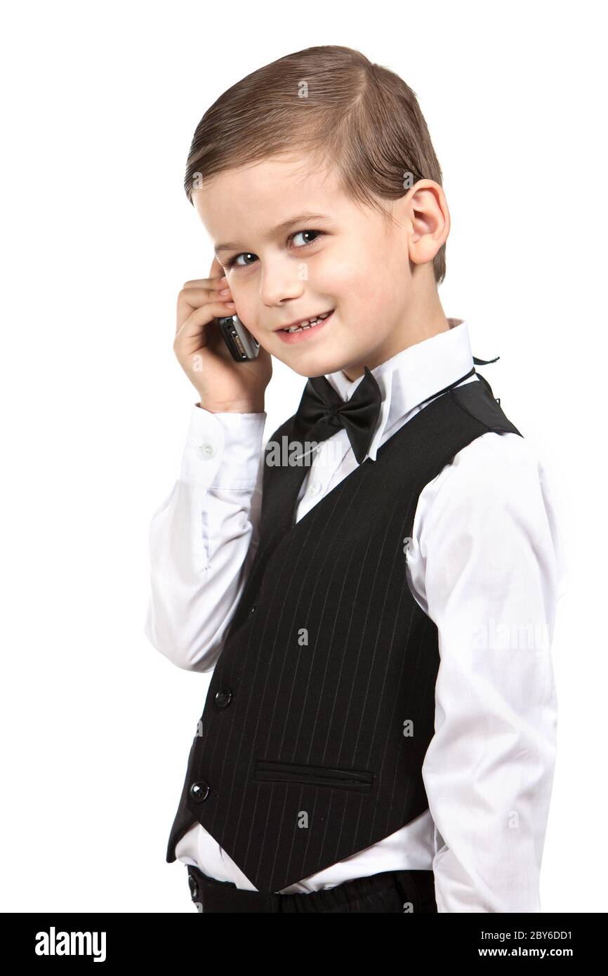 Boy holding a cellphone Stock Photo - Alamy