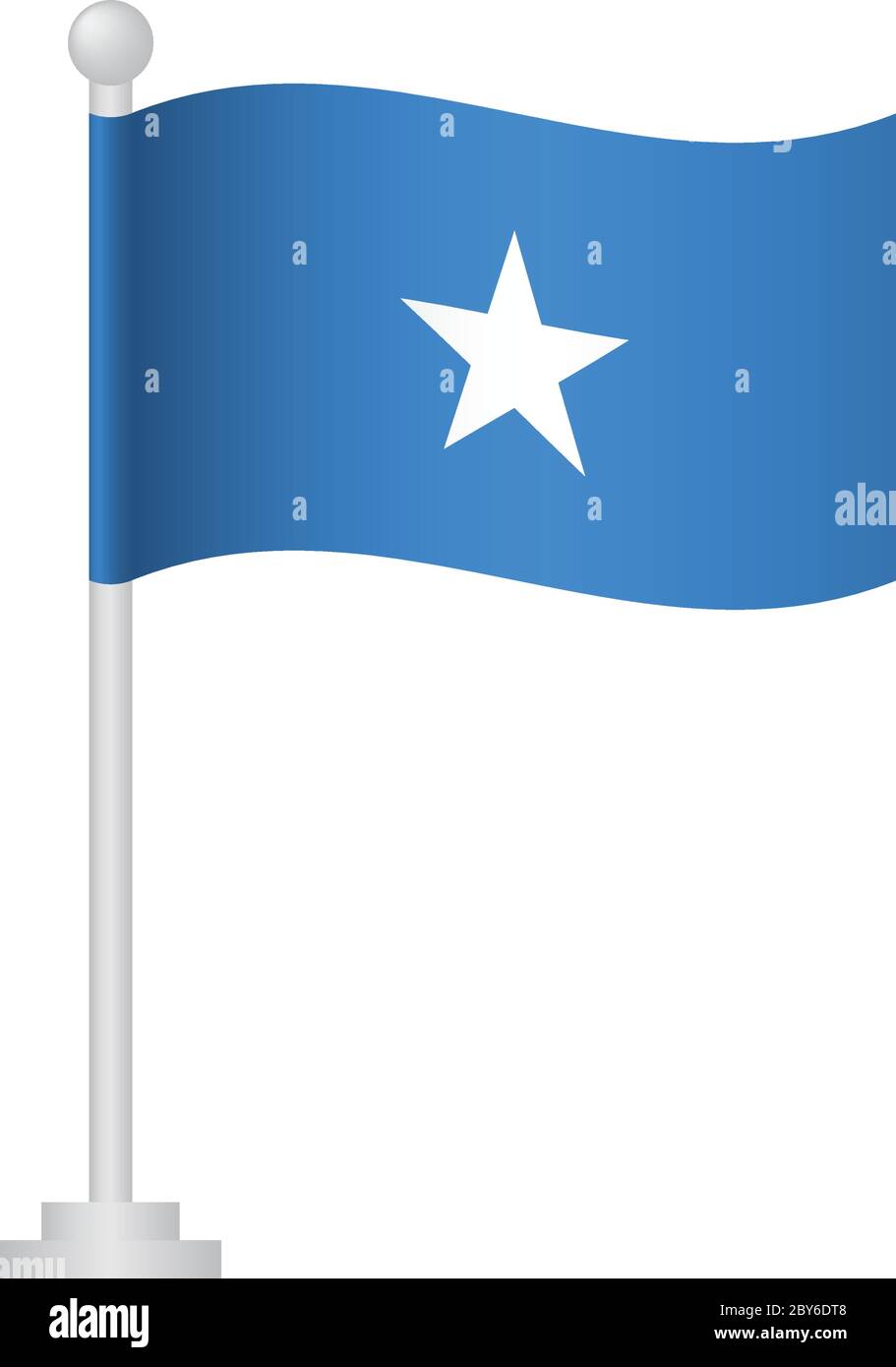 Somalia flag. National flag of Somalia on pole vector Stock Vector ...