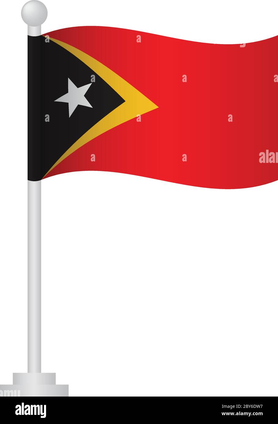 East Timor flag. National flag of East Timor on pole vector Stock ...