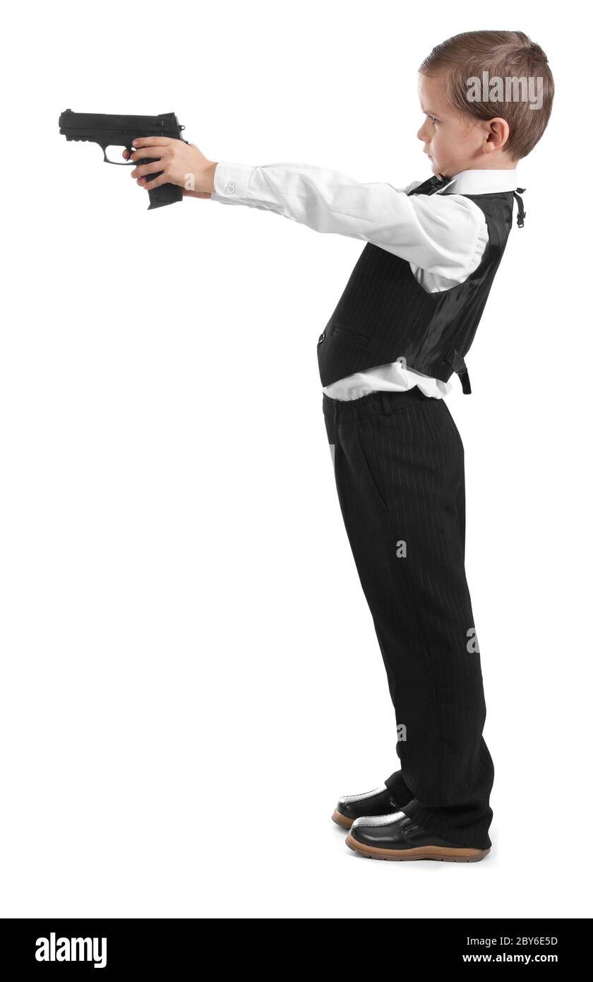 Boy with a weapon Stock Photo - Alamy
