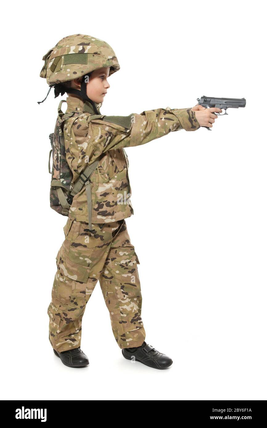 Boy soldier gun Cut Out Stock Images & Pictures - Alamy