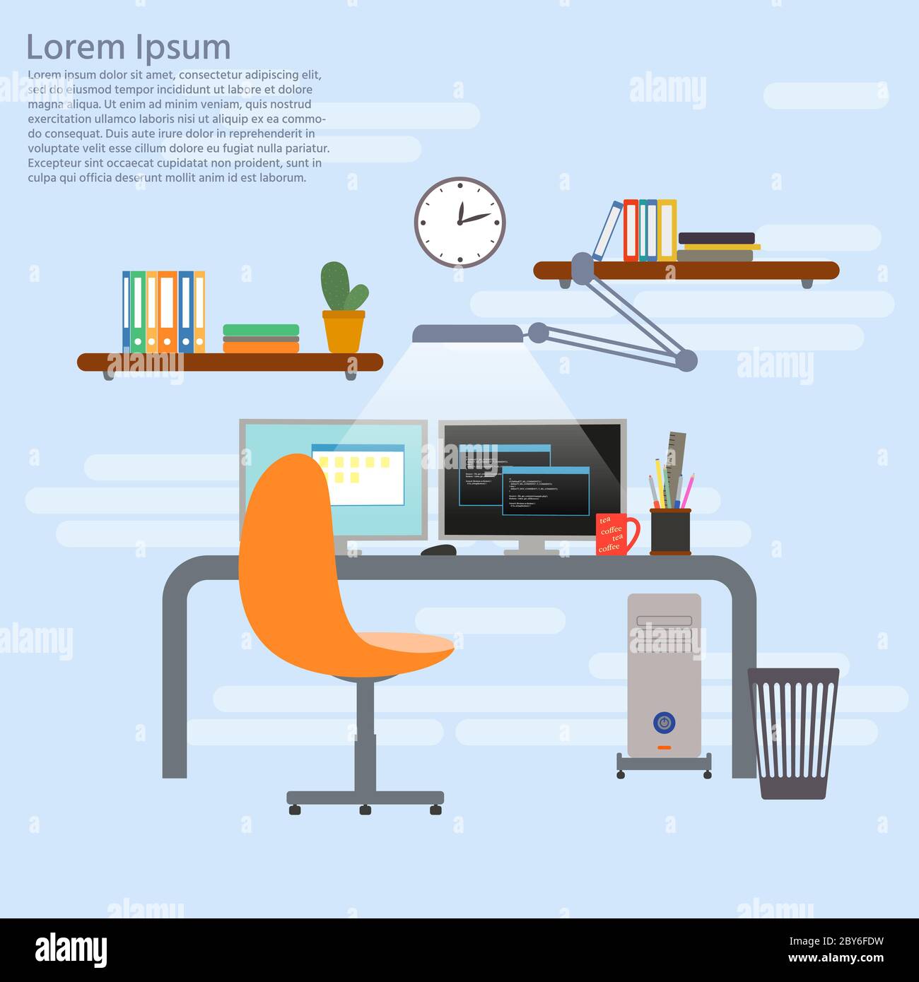 Concept for programmer working place. Programmer or developer wo Stock ...